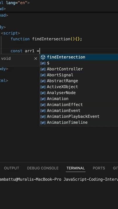 Find Array Intersection Without Built In Methods Javascriptinterview Javascript Coding