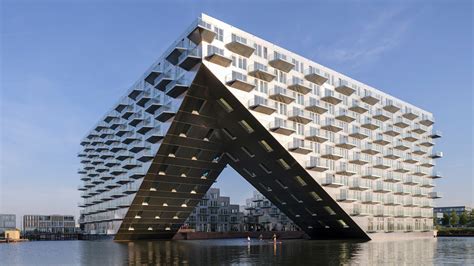 Big And Barcode Architects Cantilever Housing Block Over Ij Lake In