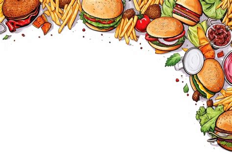 Premium Photo Blank Junk Food Frame Design