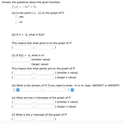 Solved Answer The Question About The Given Function Fx