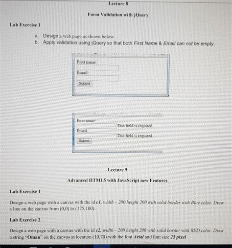 Solved Lecture 8 Form Validation With Jquery Lab Exercise 1
