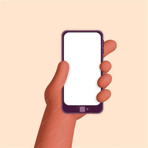 Premium Vector 3d Vector Realistic Render Mockup African Hand Holds Smartphone With White