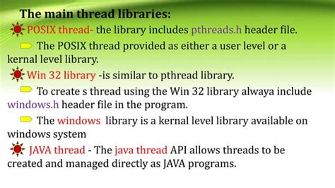What Are Thread Libraries In Operating System Pptx