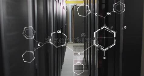 Animation Of Molecule Structures Against Server Room In Background Stock Video Video Of Modern