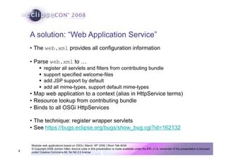 Modular Web Applications Based On OSGi Jochen Hiller PPT