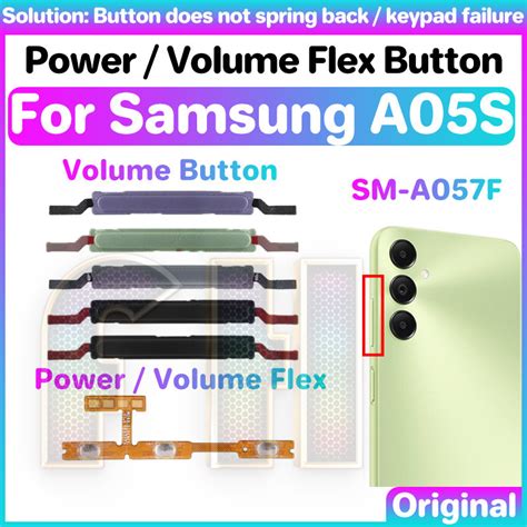 Power Volume Button Flex For Samsung Galaxy A05s A057 A057f Side Key Switch On Off Key Mute
