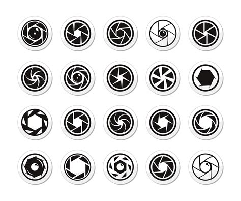 Camera Shutter Focus Icons Set Camera Shutter Aperture Icons Set 10629489 Vector Art At Vecteezy