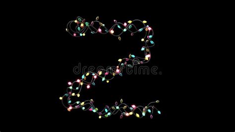 Animated Blinking Christmas Lights Letters Typeface Z Stock Footage
