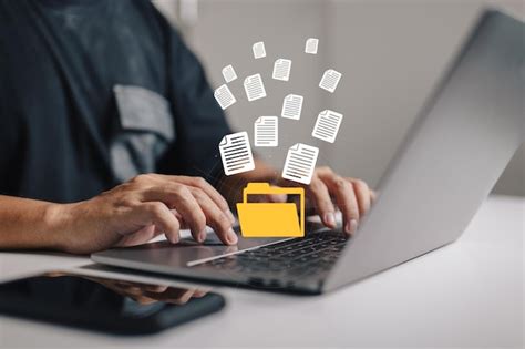 Premium Photo The Idea Of Document Flow Within The Business And The Move To Paperless