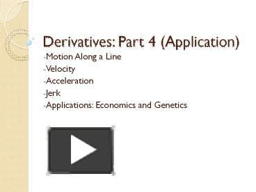 Derivatives Part Application Presentation Free To View