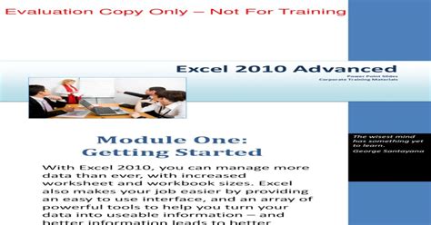 Download Pdf Excel 2010 Advanced Ppt