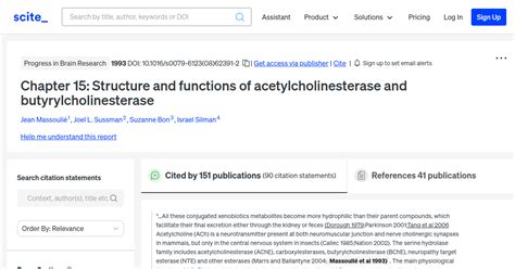 Chapter 15 Structure And Functions Of Acetylcholinesterase And Butyrylcholinesterase [scite