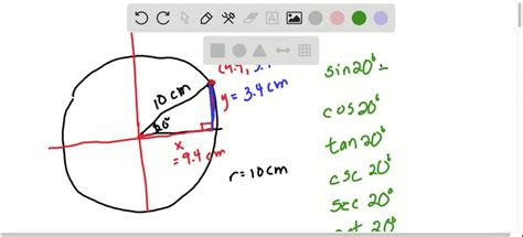 solved use a compass to sketch a quarter of a circle of radius 10