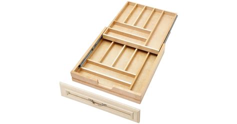 Rev A Shelf 4WTCD 24 1 4WTCD Series 20 1 2 Inch Pull Out 2 Tier Cutlery Organizer Drawer Only