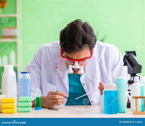 Chemist Testing Soap In The Lab Stock Photo Image Of Doctor Glassware