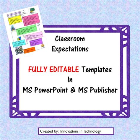 Classroom Expectations And Procedures Editable Template Classroom