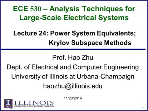 Ece 530 Analysis Techniques For Large Scale Electrical Systems Ppt Video Online Download