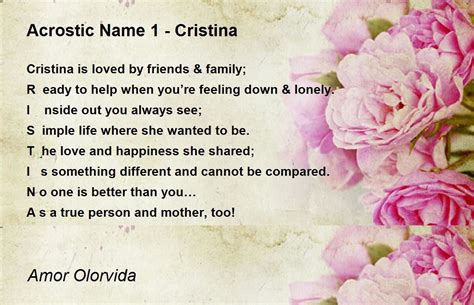 What Is An Acrostic Name Poem