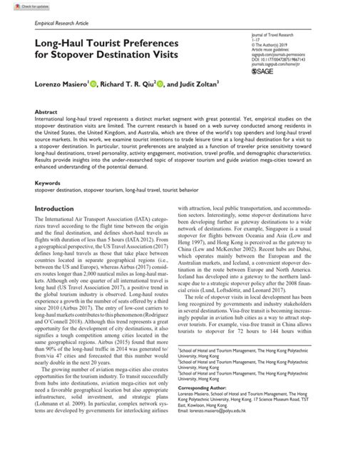 Long Haul Tourist Preferences Pdf Logistic Regression Receiver Operating Characteristic