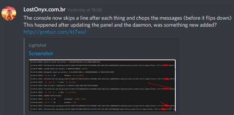 The Console Server Output Contains Extra Spaces · Issue 1307 · Pterodactylpanel · Github