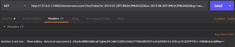 rest authorization against azure storage emulator using postman stack overflow