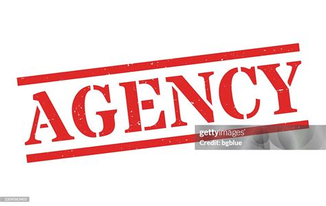 Agency Red Rubber Stamp On Blank Background High Res Vector Graphic