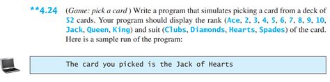 Solved Game Pick A Card Write A Program That Chegg