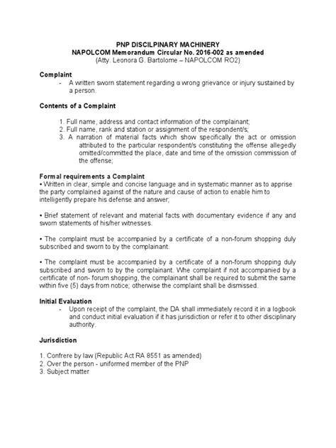 A Comprehensive Guide To The Pnp Disciplinary Machinery Complaint