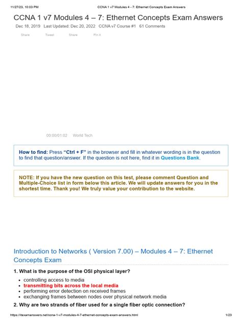 Ccna 1 V7 Modules 4 7 Ethernet Concepts Exam Answers Pdf
