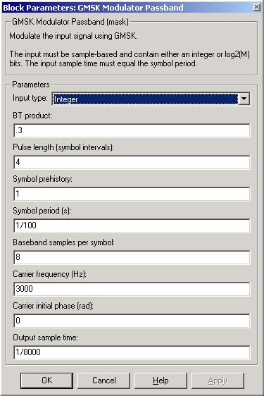 Gmsk Modulator Passband Communications Blockset