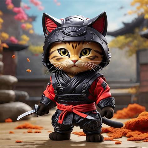 Premium Photo The Adventurous Quest Of A Playful Ninja Cat