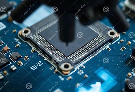 Exploring The Intricate Details Of A Microprocessor On A Circuit Board Under Close Examination