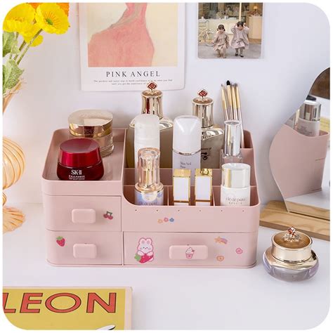 Honeygirl กล่องเก็บเครื่องสําอาง ลิปสติก ผลิตภัณฑ์ดูแลผิว แบบตั้งโต๊ะ รูปหัวใจ สําหรับหอพัก