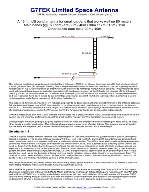 G7fek Limited Space Antenna Design And Construction