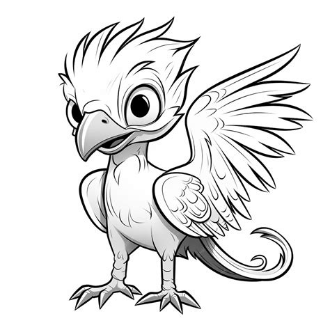 Premium Ai Image Microraptor Coloring Hand Drawn Cute Coloring Book