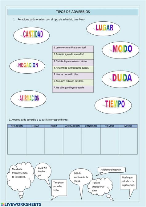Los Adverbios Worksheet For Sexto De Primaria Live 41 Off