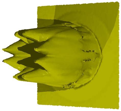 20 splat based ray tracing of the surface segmenting the cluster of