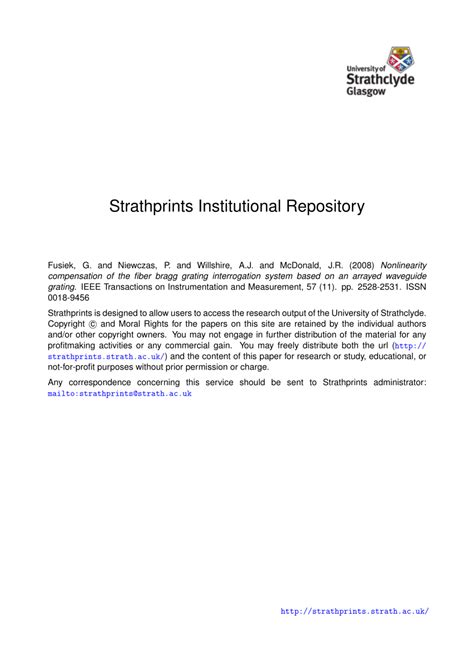 Pdf Nonlinearity Compensation Of The Fiber Bragg Grating