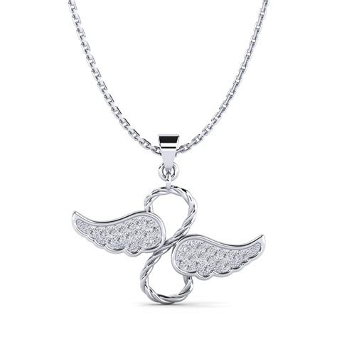 Womens Pendant Viera In 0272 Carat Round Cut 950 Platinum Diamond