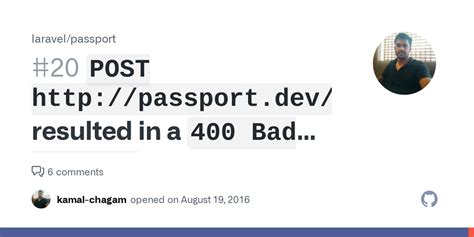 `post passport dev oauth token` resulted in a `400 bad request` response · issue 20