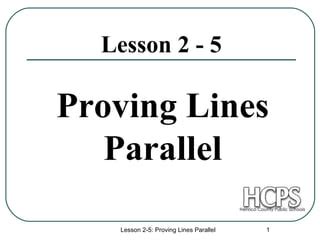 Proving Lines Parallel PPT
