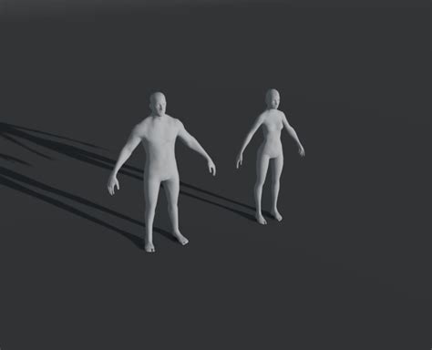 Male And Female Body Base Mesh FlippedNormals
