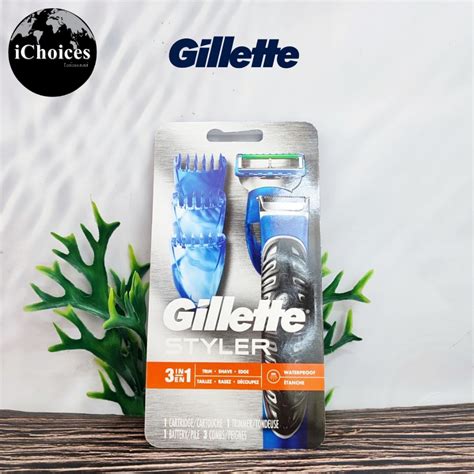 [gillette] Styler 3 In 1 1 Cartridge 1 Trimmer 1 Battery 3 Combs ยิลเลตต์ ชุดมีดโกน ที่กันจอน