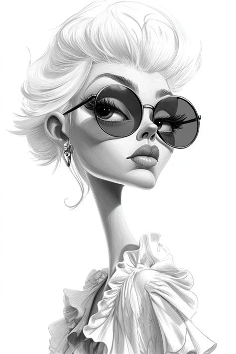 스타일리시한 만화 여성 일러스트