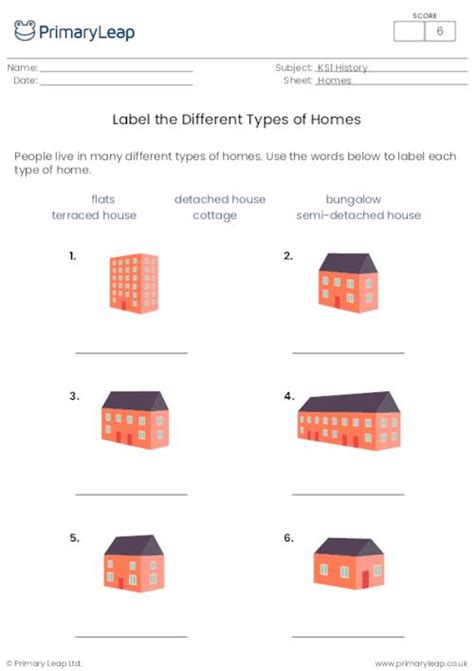 KS1 History Label The Different Types Of Homes