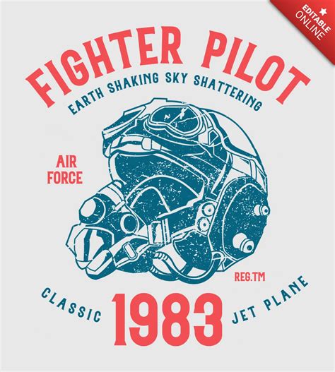 Fighter Pilot T Shirt Design Template Free Design Template