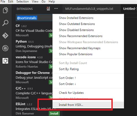Vscode Install Offline Packages