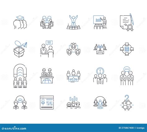 Marketing Planning Line Icons Collection Strategy Analytics Objectives Budget Research