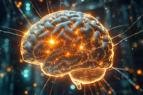 Brain Activity Illustrated With Glowing Connections Highlighting Neural Pathways And Cognitive