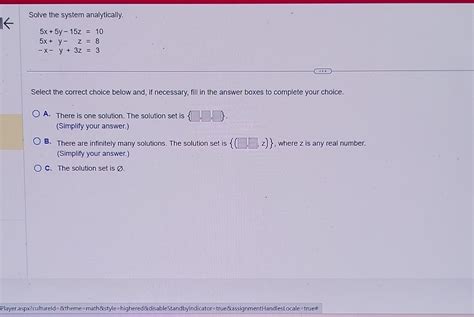 Solved Solve The System Analytically